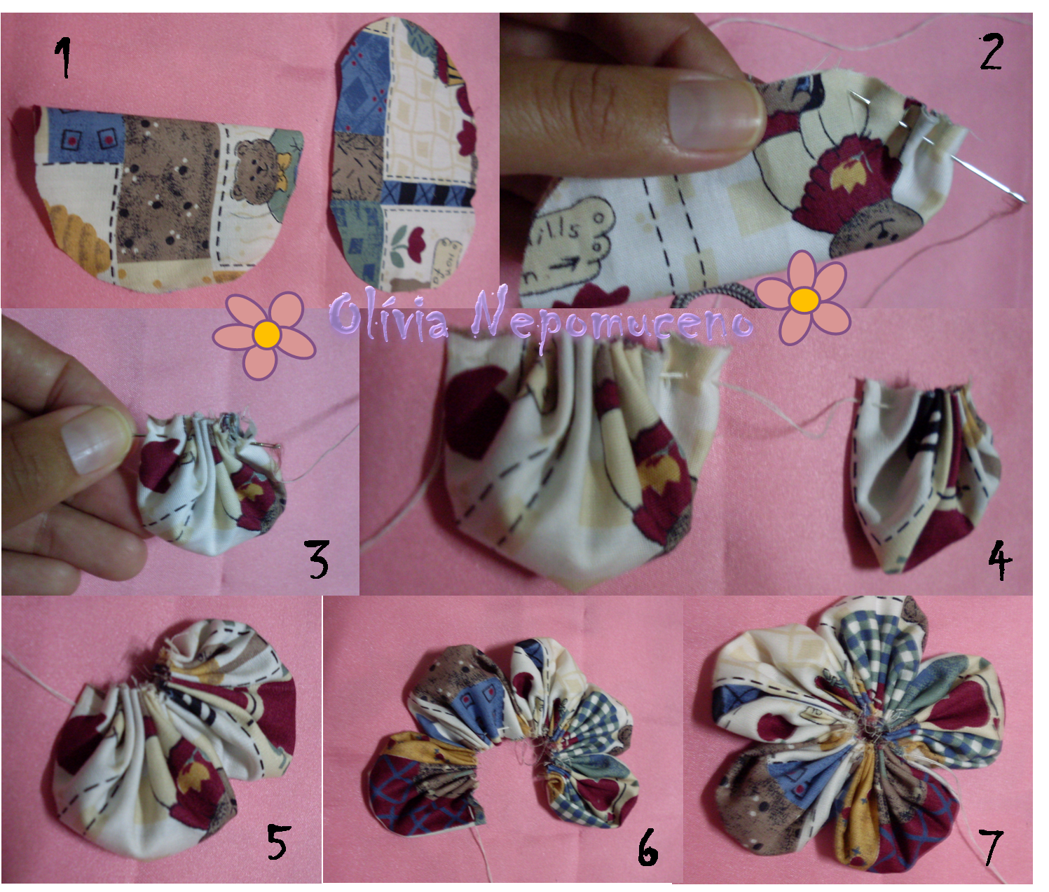 Flores que costurei: Aprenda a fazer flor de fuxico