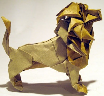 origami lion 2 3D ~ easy make origami instructions for kids
