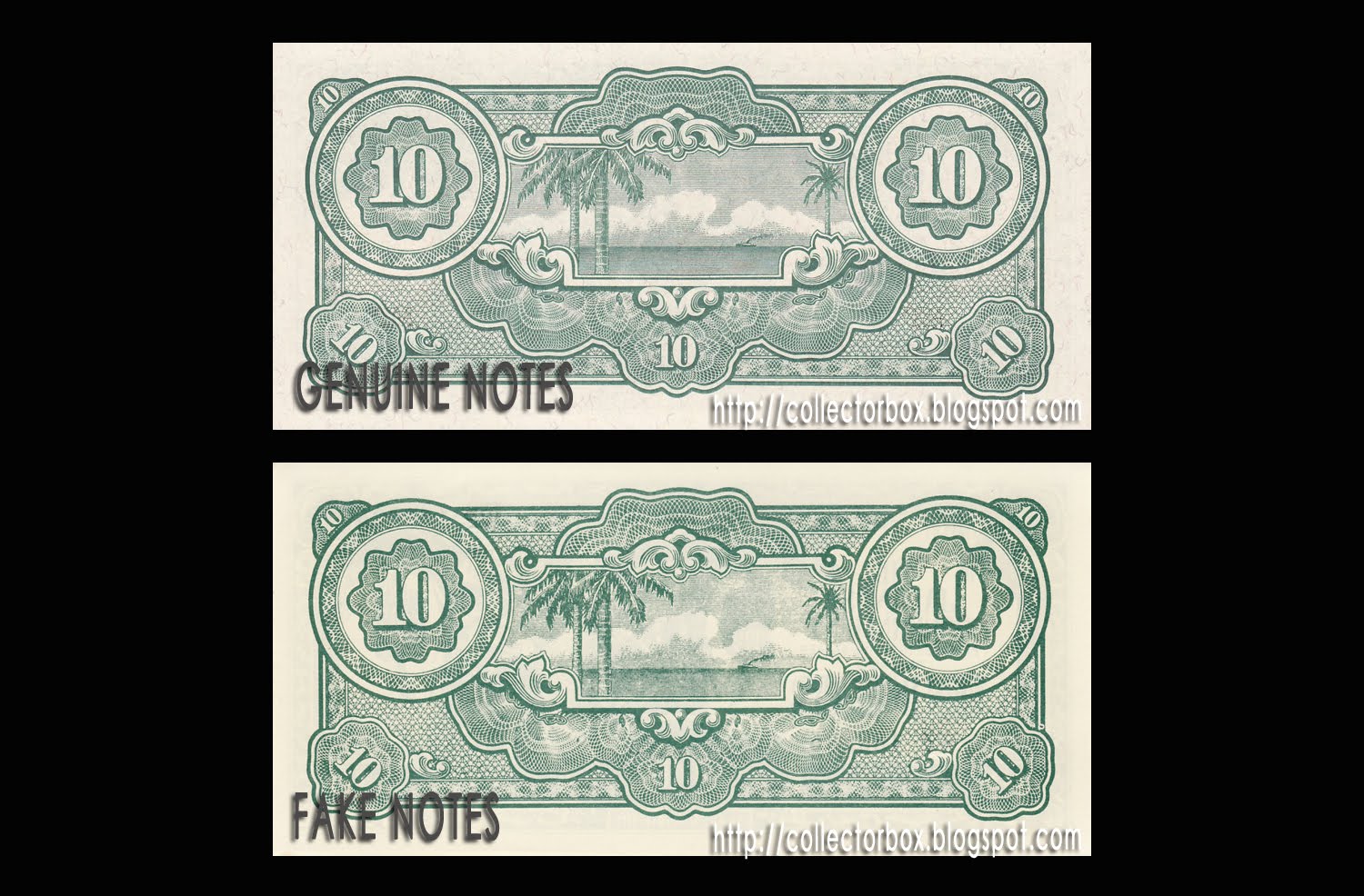 COLLECTORBOX - World banknotes and coins: Fake and Gunuine banknotes