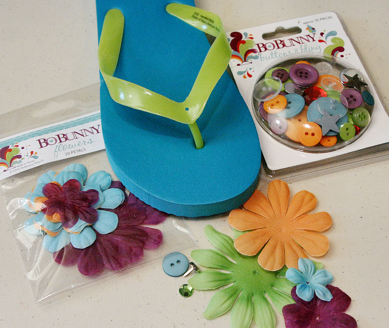 The BoBunny Blog: Fun Flower Flip Flops!