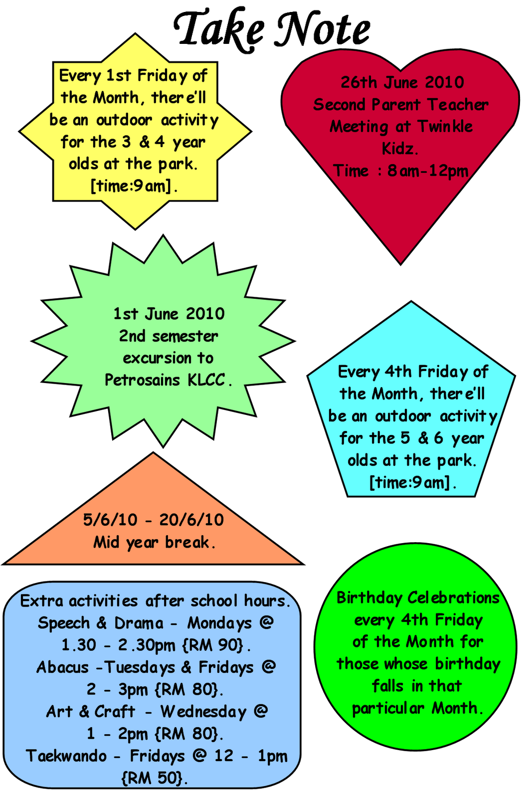 : THINGS TO TAKE NOTE.... =P