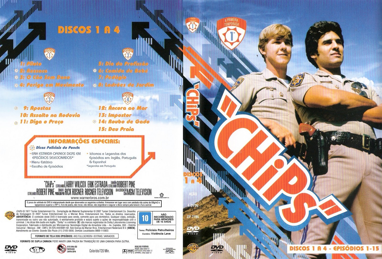 O MELHOR DO CINEMA E DA TV: CHIPS SEGUNDA TEMPORADA - 6 DVDS - 42,00