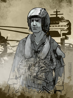 Cartoon Caveman: Naval Fighter Pilot