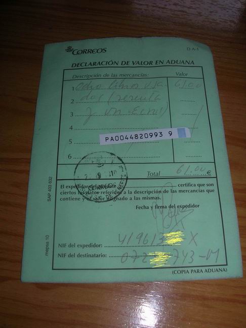 Como rellenar la declaración de valor de Aduana