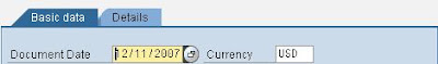 SAP e-mory: SAP enter current date in transaction