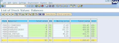 SAP e-mory: SAP MB5L inventory value list