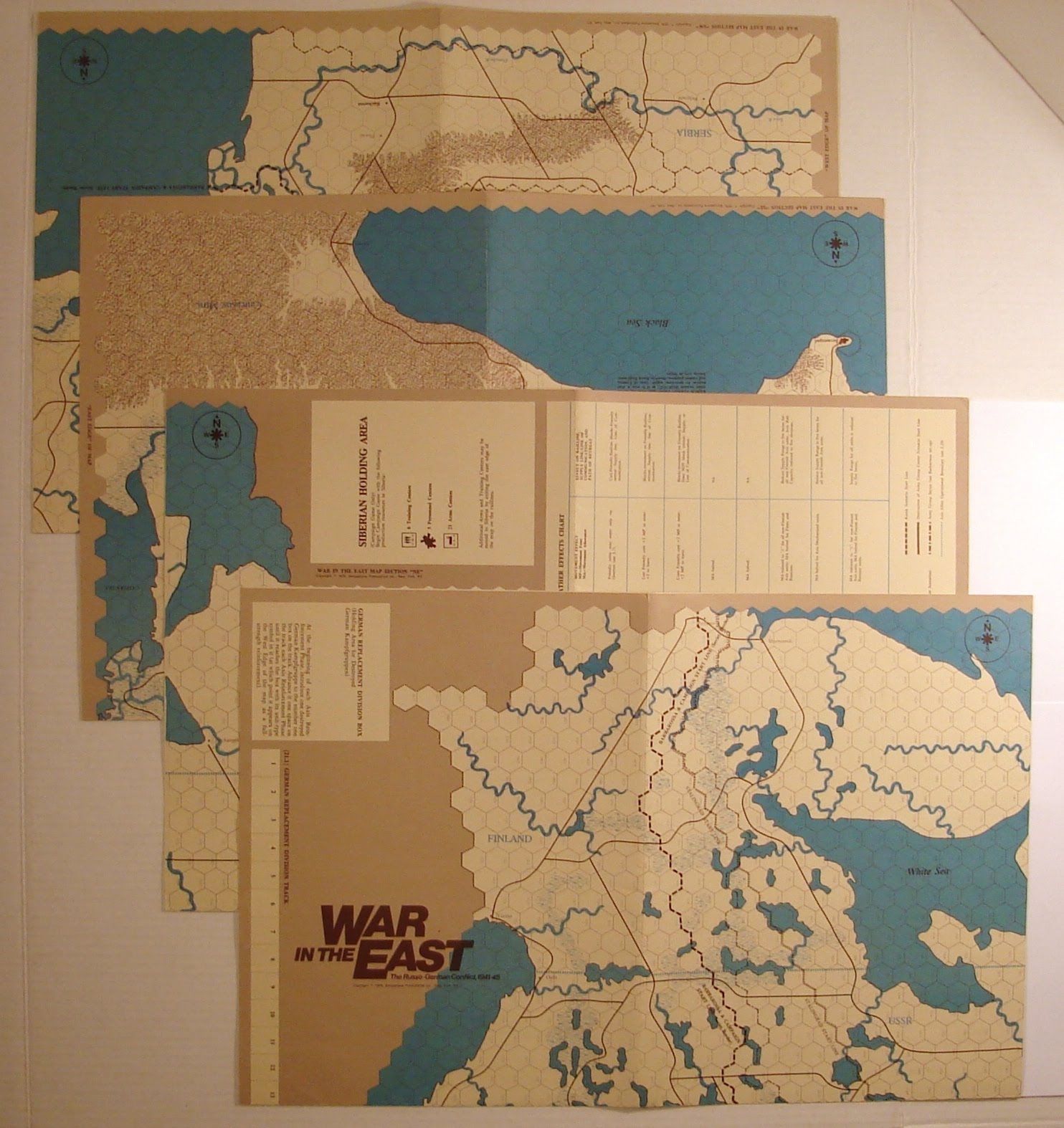 Map and Counters: SPI, WAR IN THE EAST, 1st ED. (1974)
