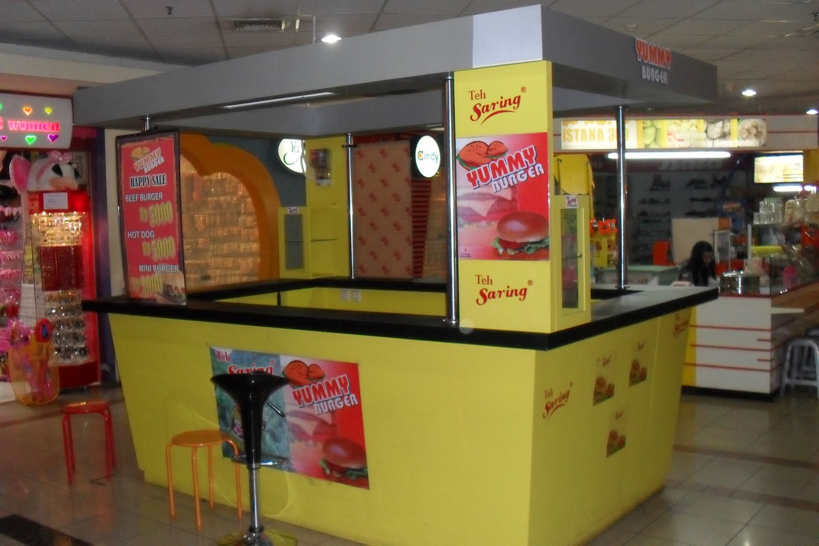 Interior Furniture : Booth Stand / Stand Indoor Yummy Burger & Teh ...