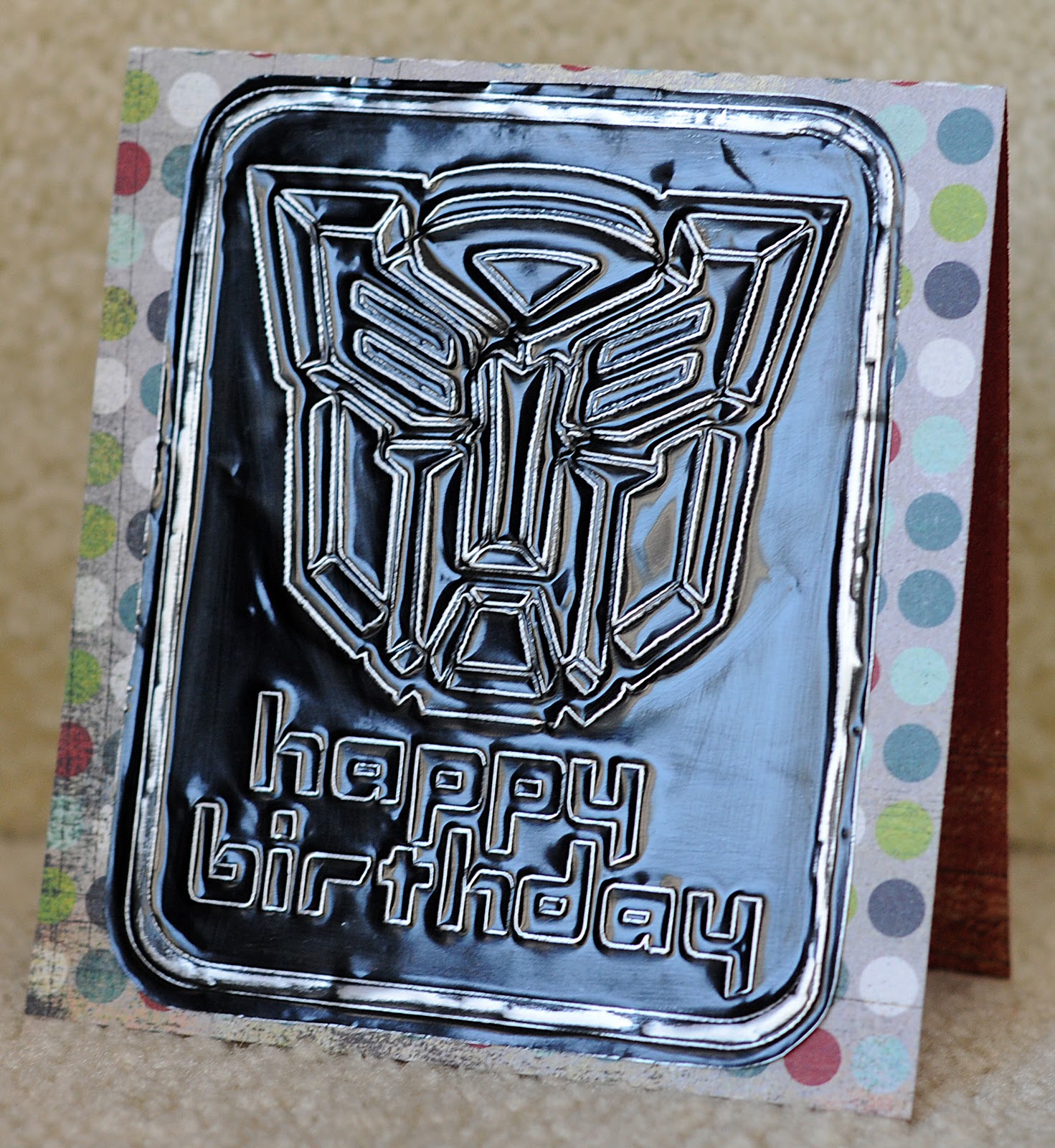 Amy Corbin: Transformers card with Chomas Creations embossing kit