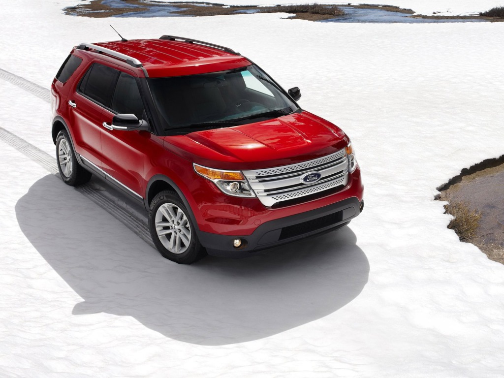 Pozadine za desktop - Automobili: Crveni automobil Ford Explorer