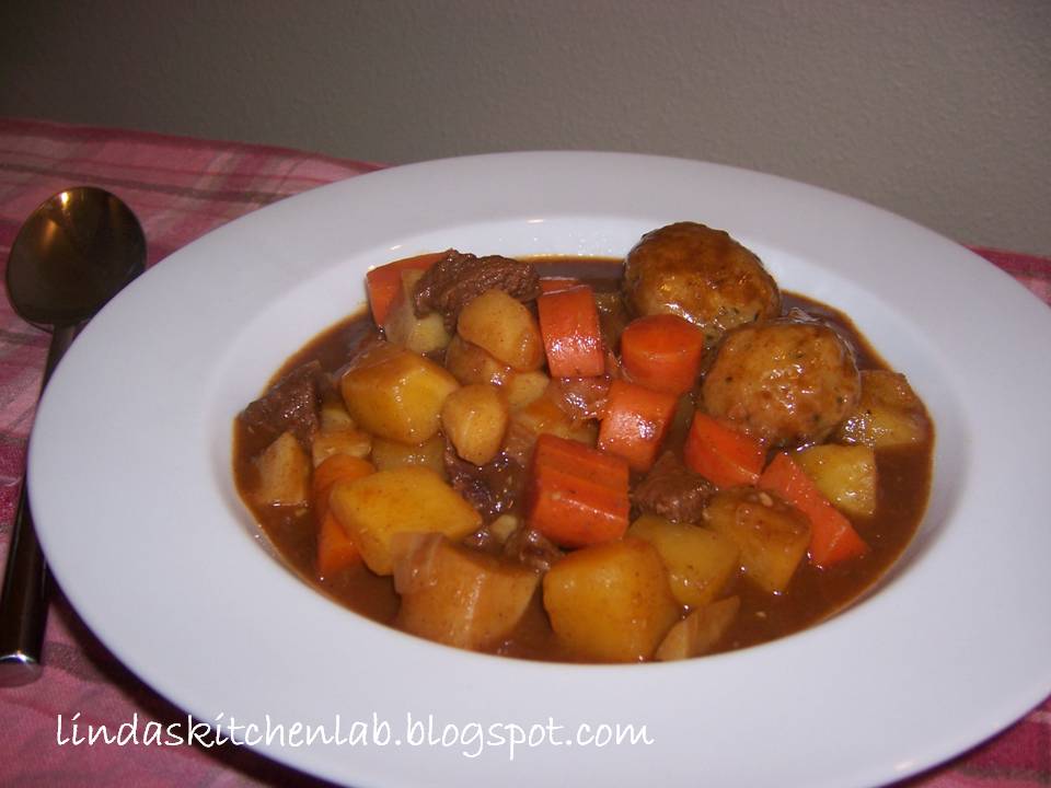 Linda's Kitchen Lab: English Beef Stew with Herby Dumplings
