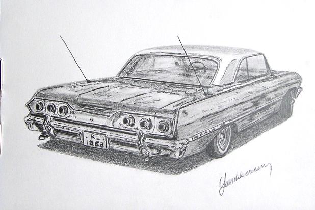 classiccars.drawing: 1963 İmpala