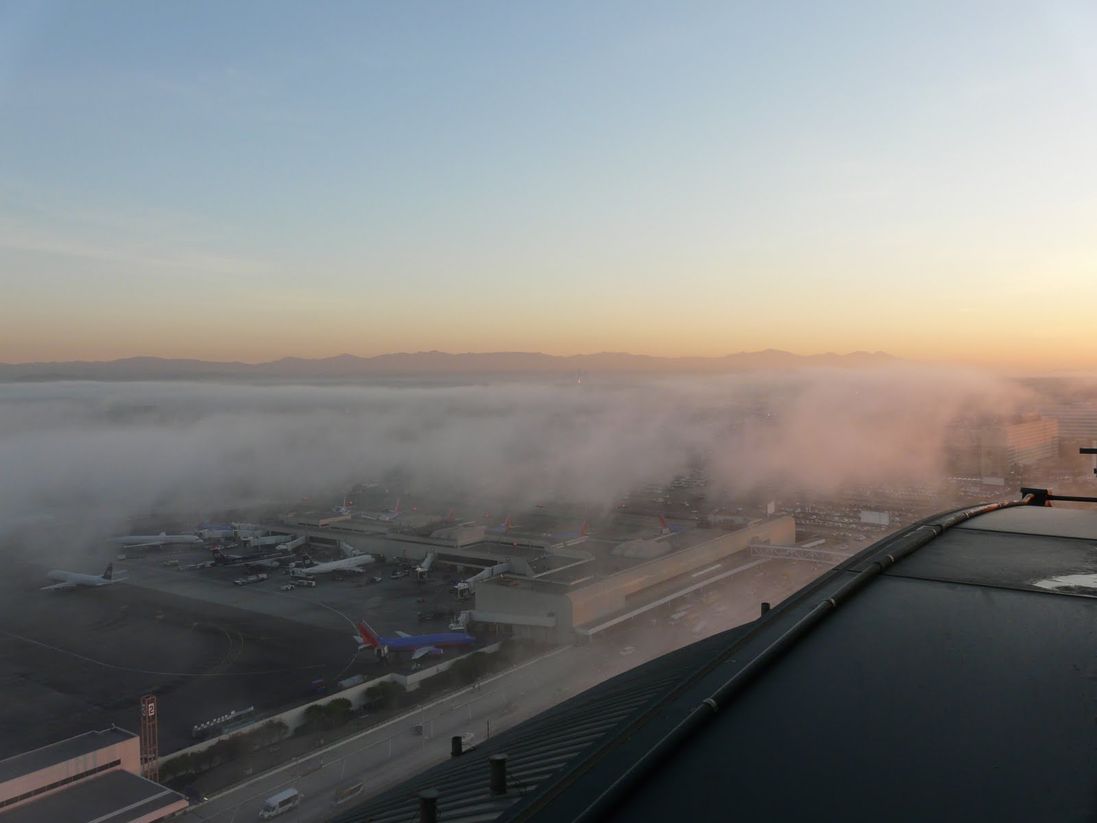 View from the control tower: Early morning fog