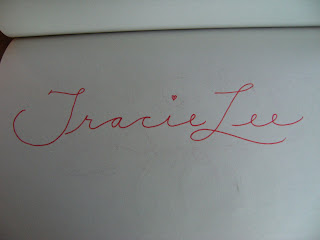Let Her Letter 365: Day 13 - Tracie Lee, Stretched Cursive