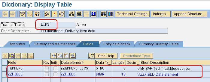 ABAP Mania: Append Structure to SAP Standard Table LIPS
