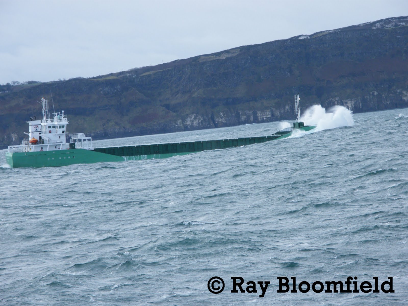Arklow Shipping info: Arklow River in Rough Sea's Rathlin inbound
