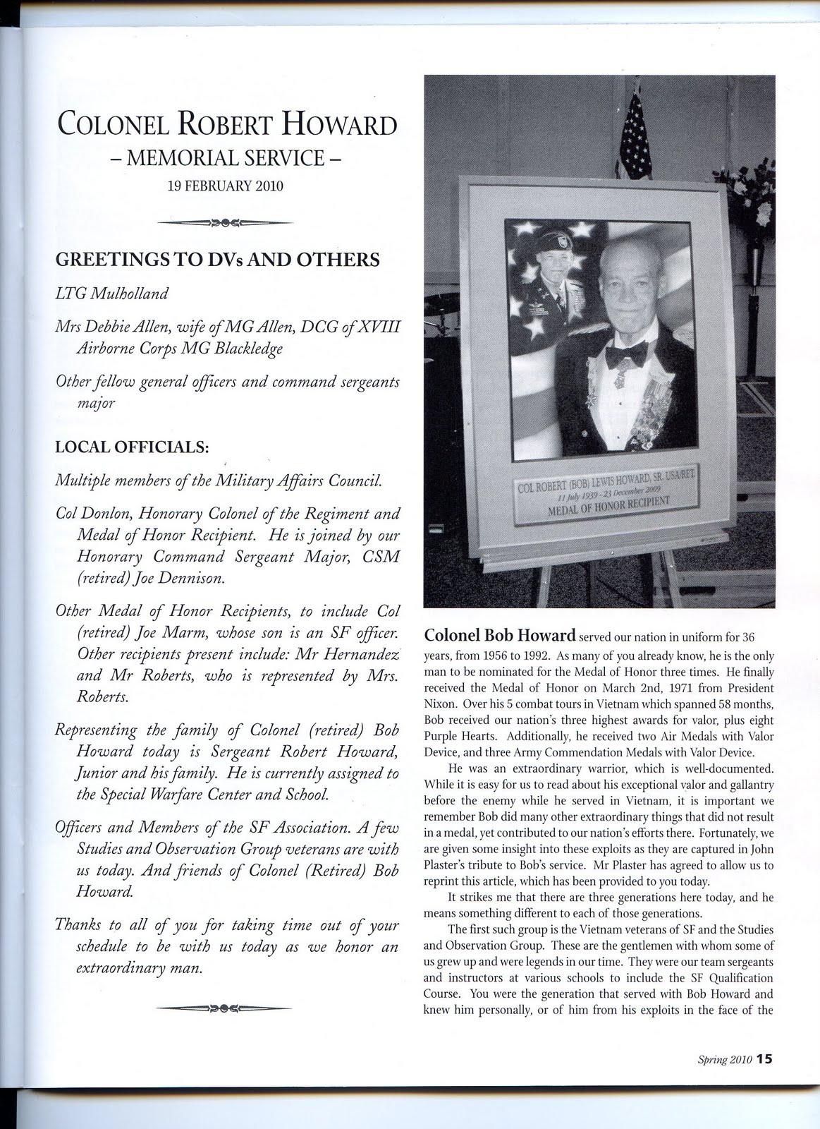 MACV-SOG / Special Operation Group: Colonel Robert L. Howard MOH / The Drop