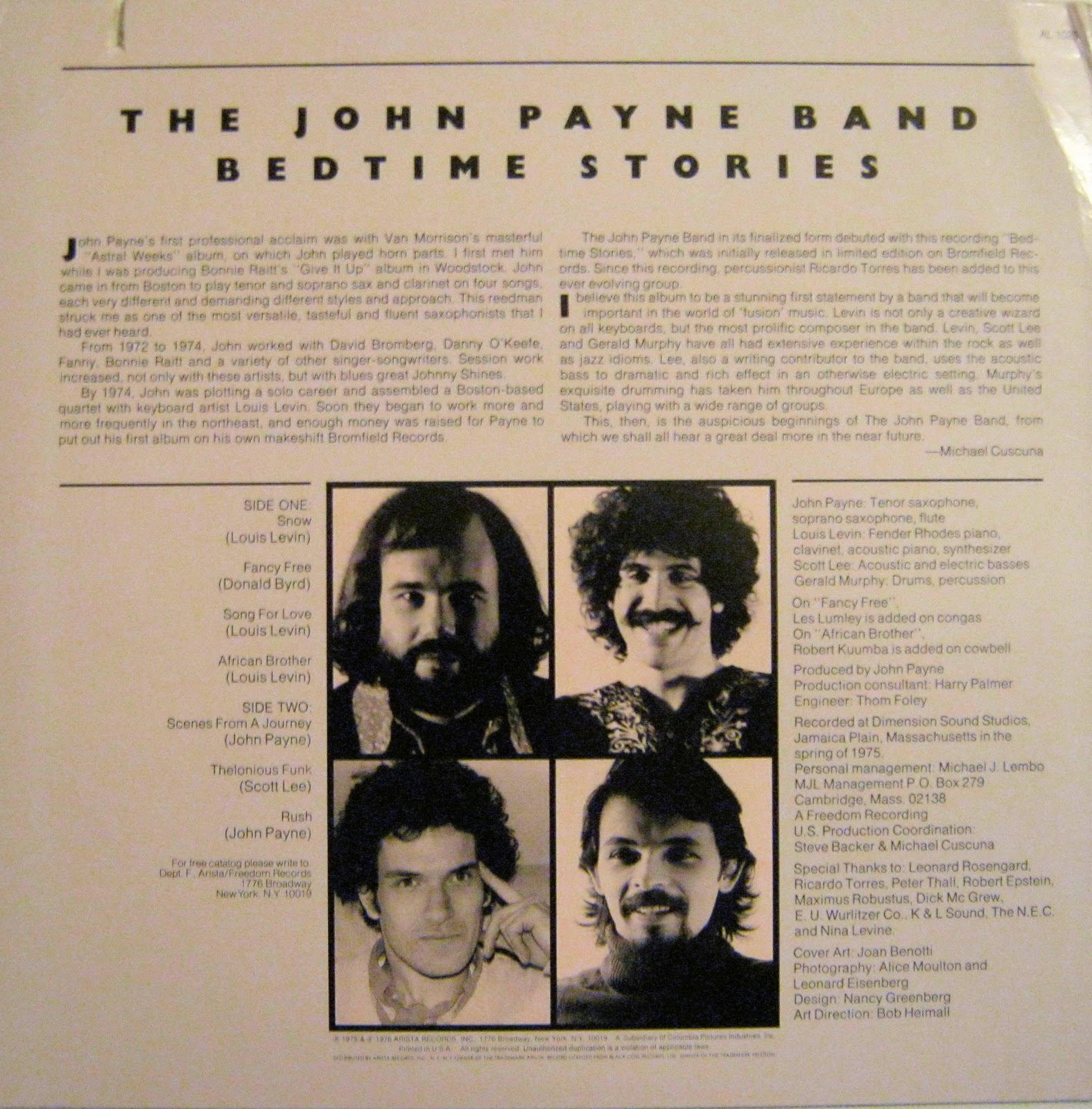 Freedom Records Jazz: John Payne & Louis Levin - Bedtime Stories ...