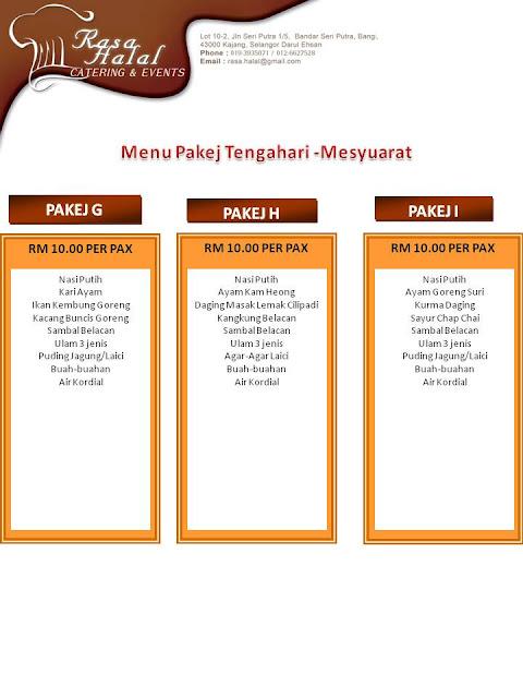 RASA HALAL MALAYSIA: Menu Pakej Tengahari - Mesyuarat