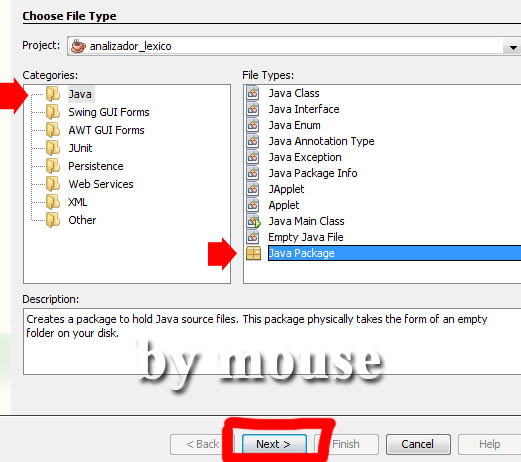 mouse: Paquete de imagenes en java y netbeans