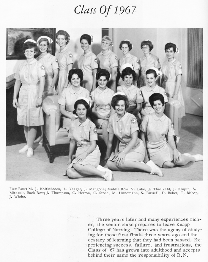 Knapp College of Nursing, Class of 1967: History
