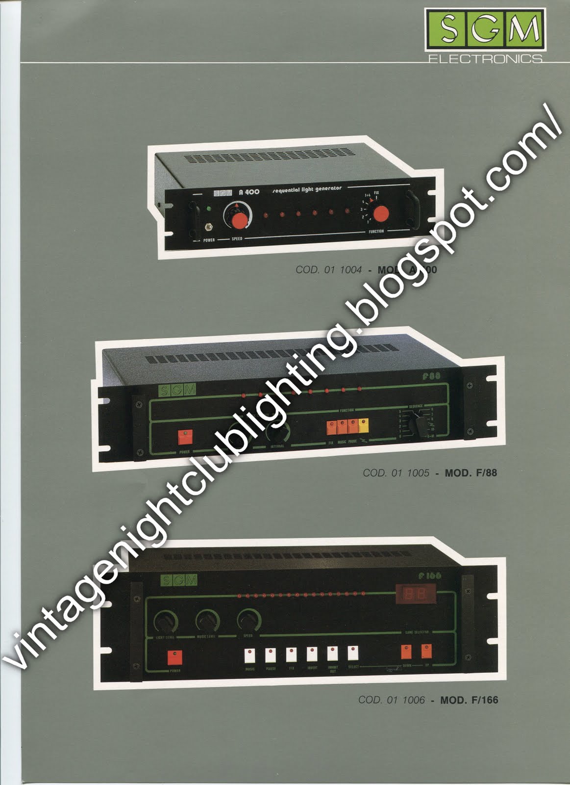 Vintage Night Club Lighting: SGM Catalogues