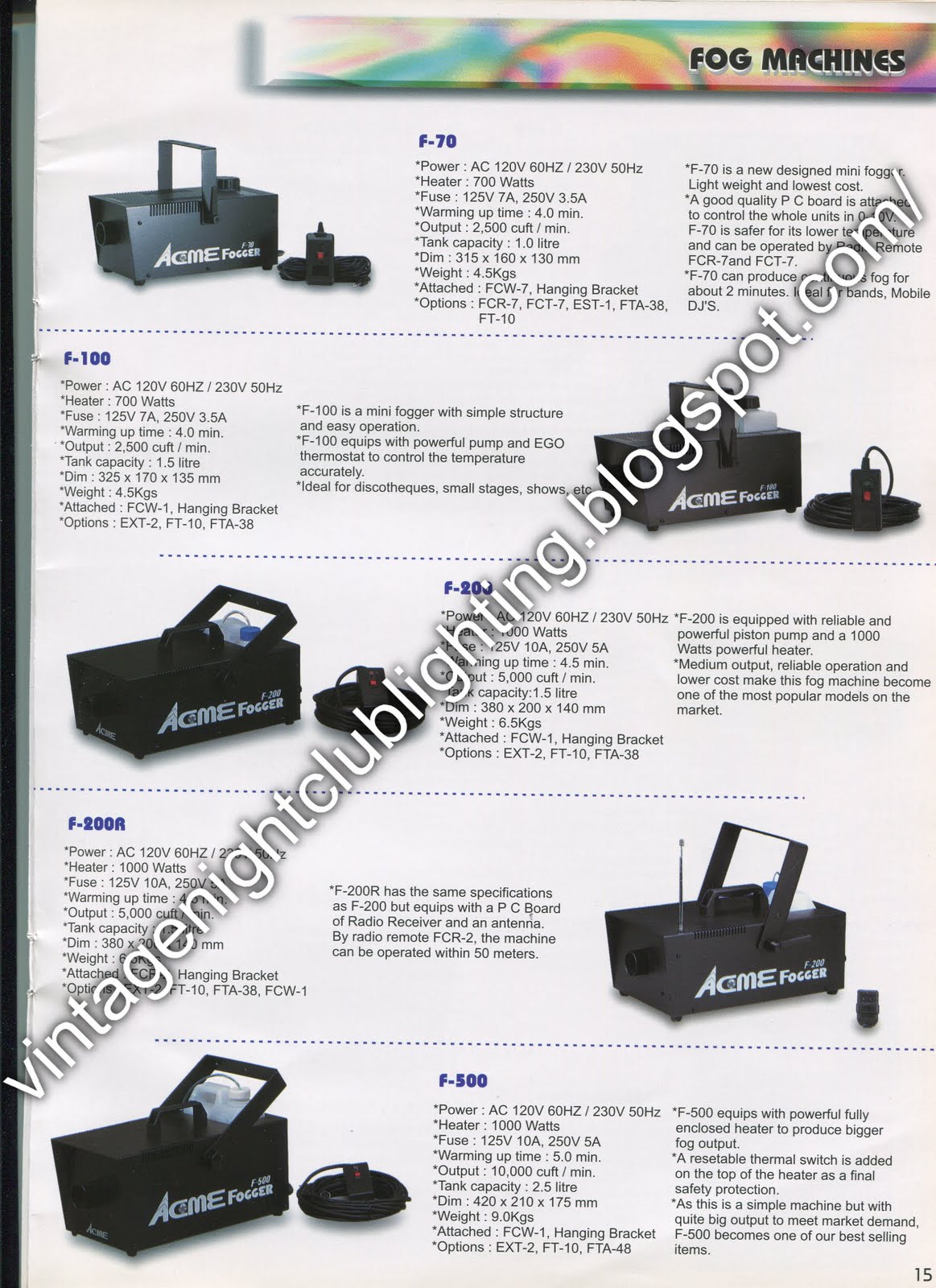 Vintage Night Club Lighting: Acme Lighting Catalogues