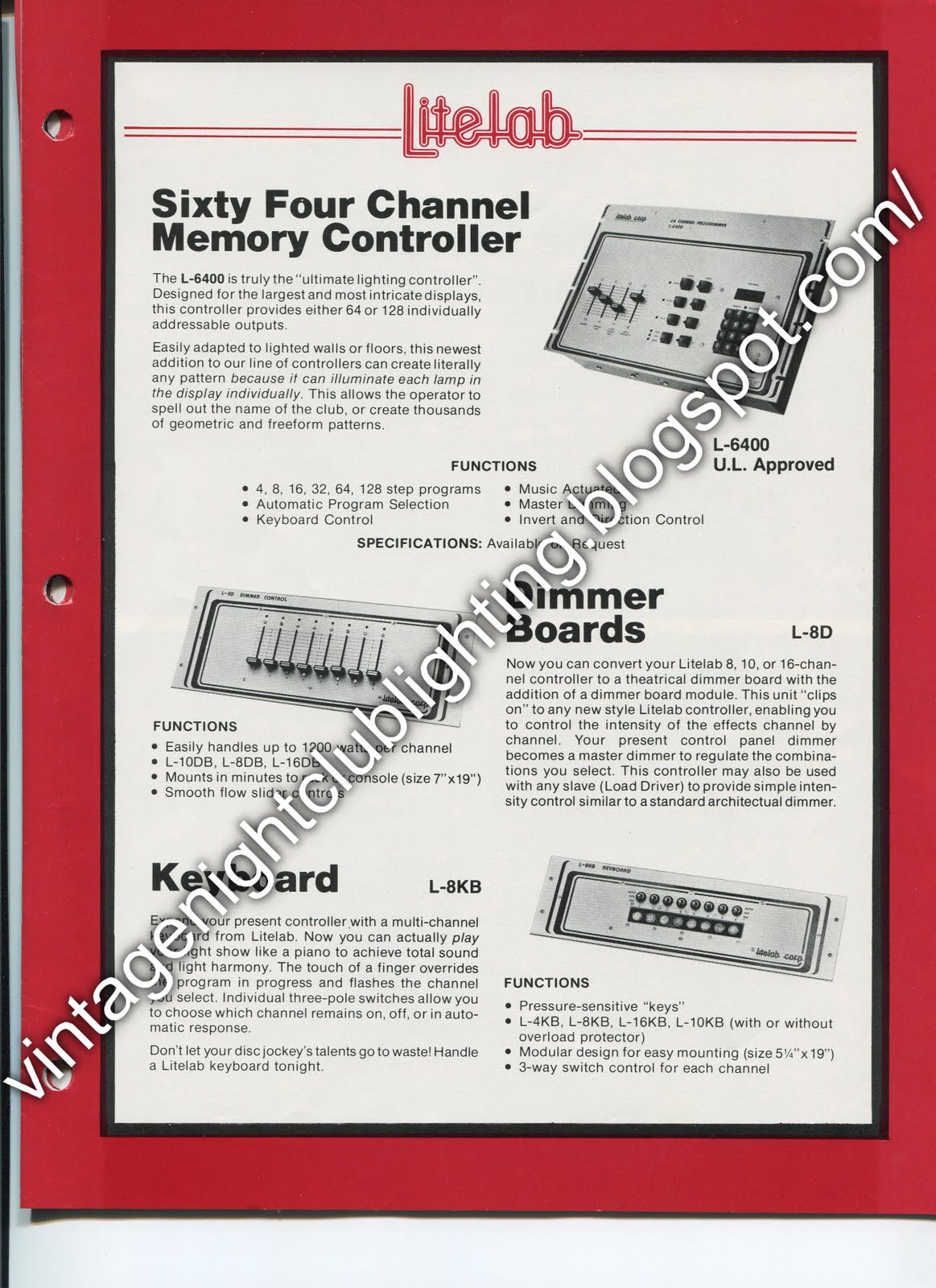 Vintage Night Club Lighting: LiteLab Catalogues