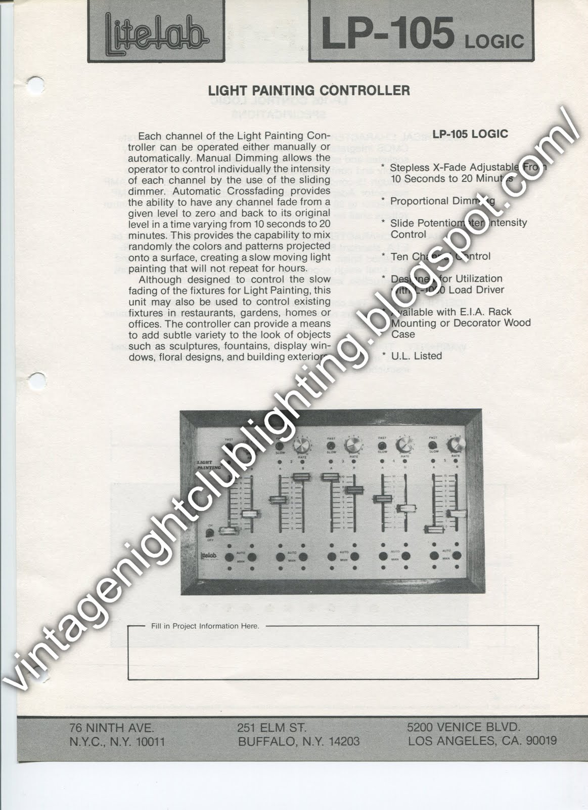 Vintage Night Club Lighting: LiteLab Catalogues