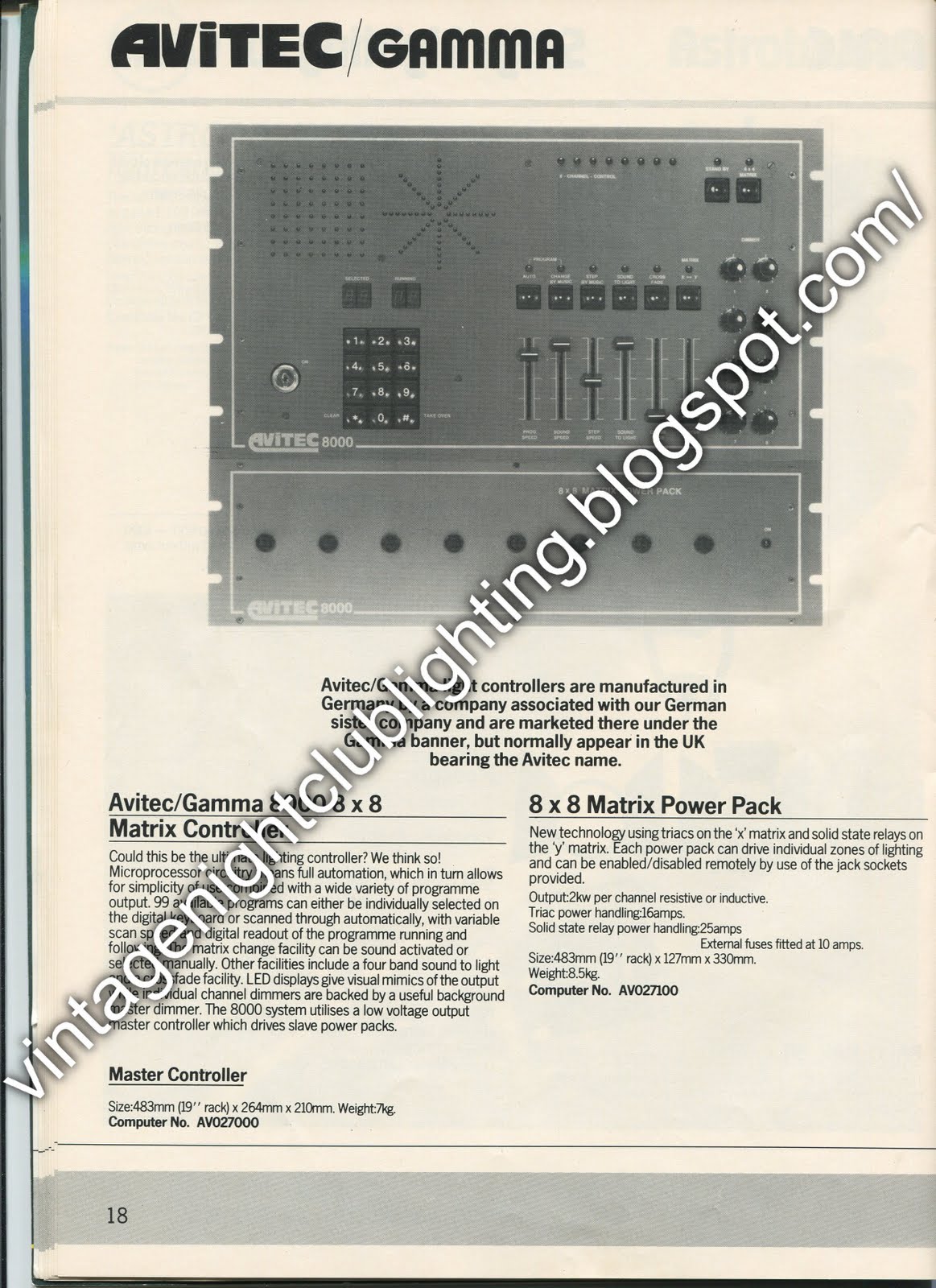 Vintage Night Club Lighting: Avitec Catalogues and Brochures