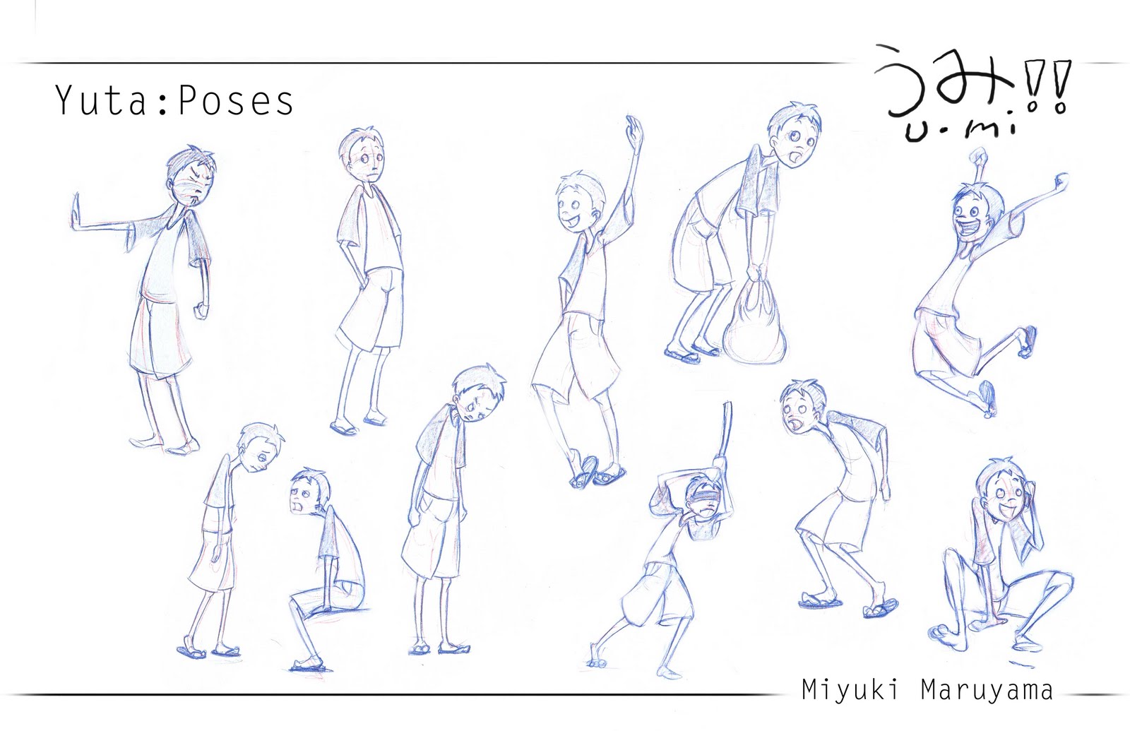 Miyuki's Mansion: Character Model Sheets.