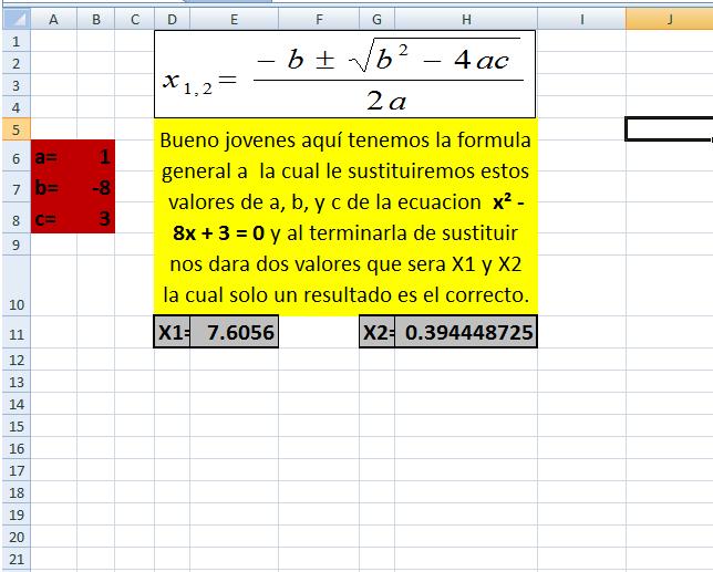¿Que son las TIC´S?: Formula General en Excel