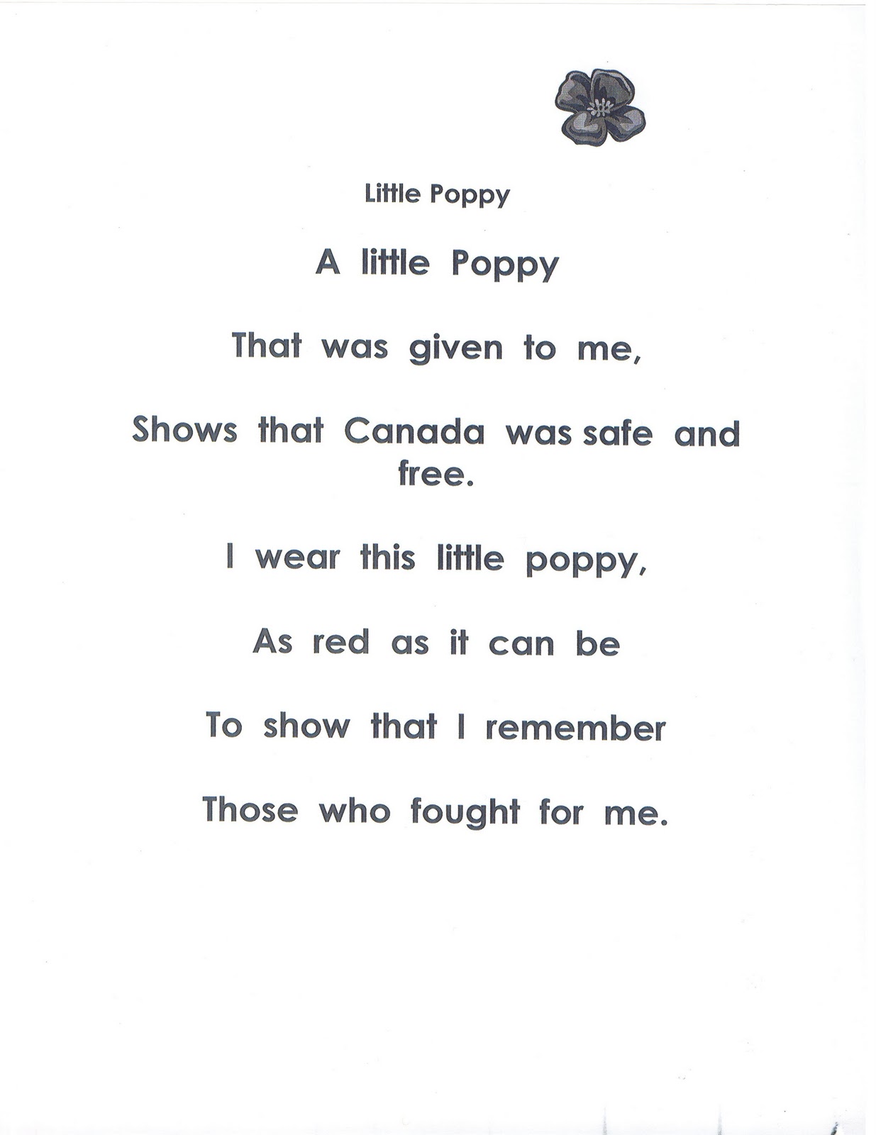 Mrs. Khan's Class: Little Poppy