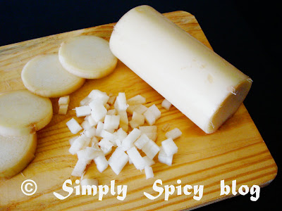 Simply Spicy: Vazha Pindi Thoran - Banana Stem Stir Fry