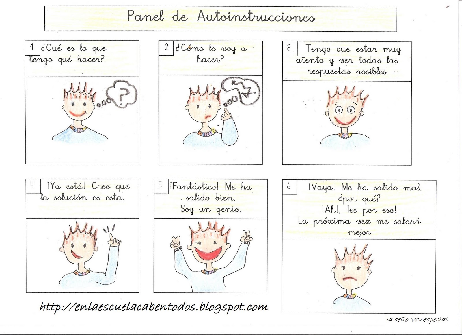 EN LA ESCUELA CABEN TOD@S: ENTRENAMIENTO EN AUTOINSTRUCCIONES