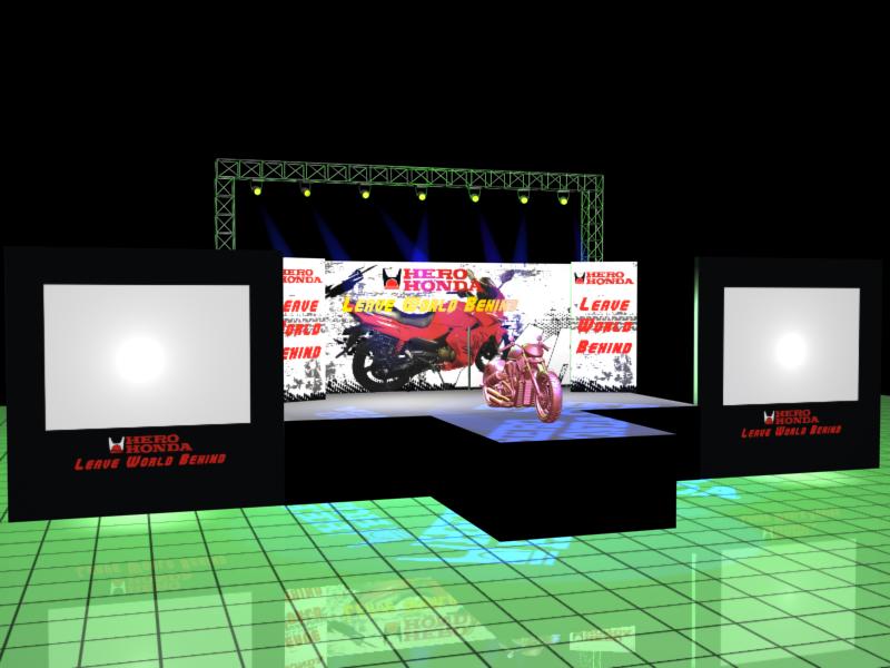 Manjeet Dahiya Creative: Hero Honda Bike Launch Stage Reffrence
