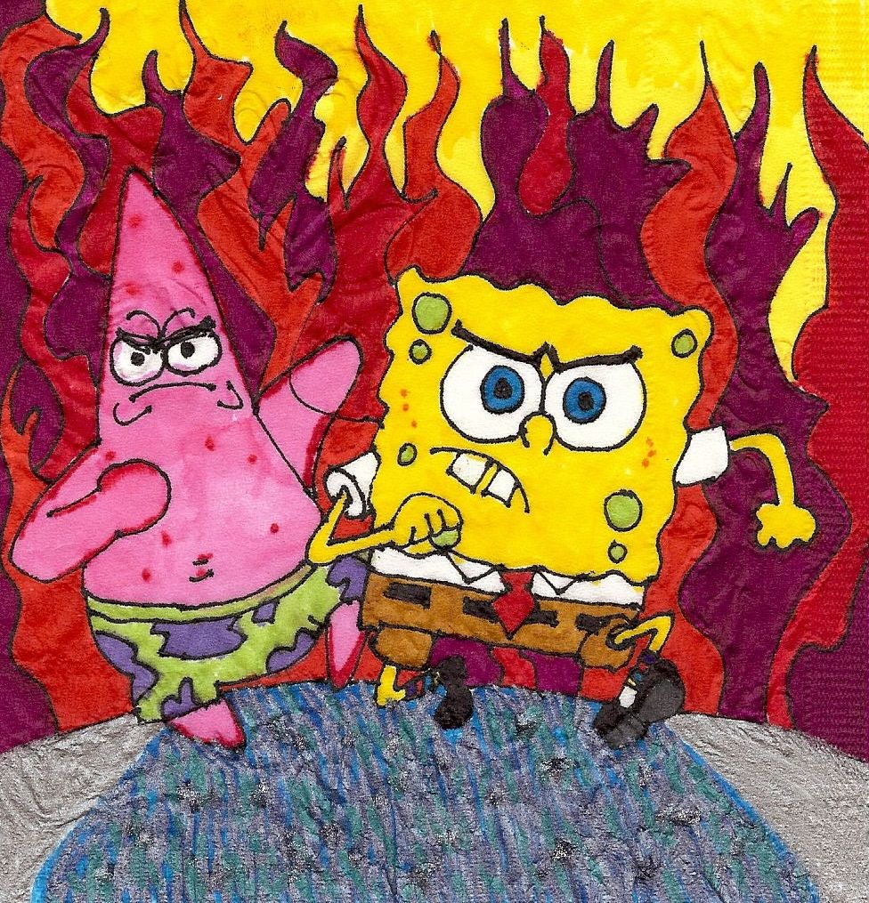 kmkirbynapkins: SpongeBob Squarepants Napkin Art!