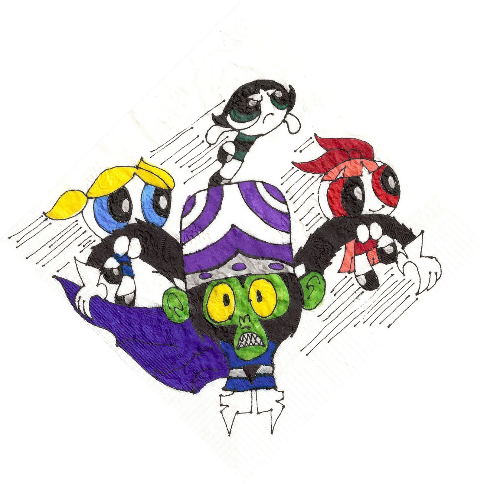 kmkirbynapkins: Powerpuff Girls! (And Mojo Jojo!)