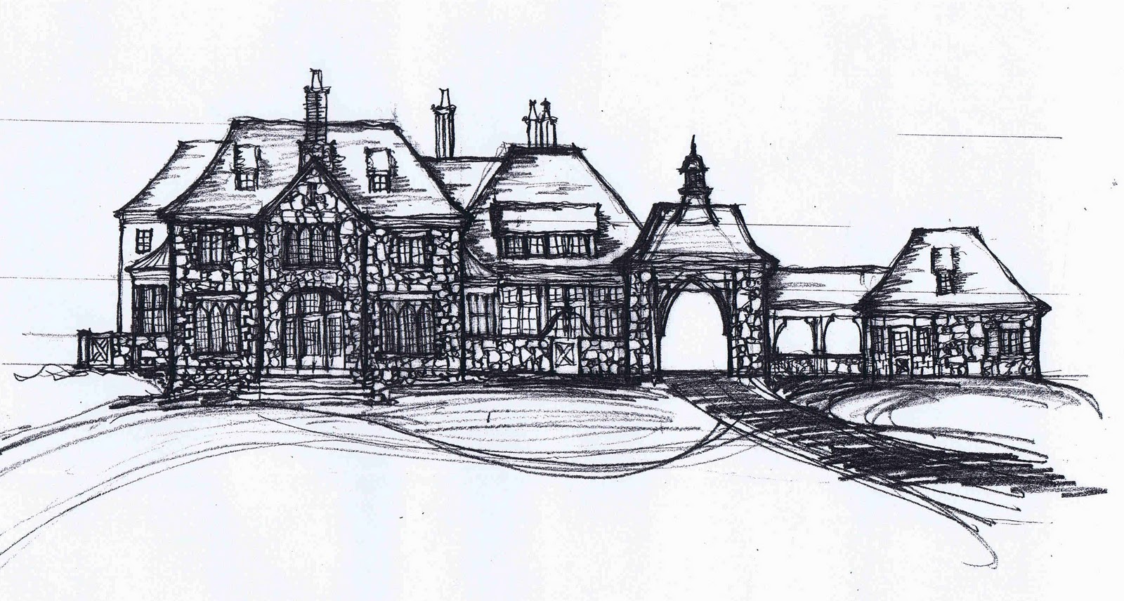 kmkirby designs: French house conceptual sketches. (Pre-construction ...