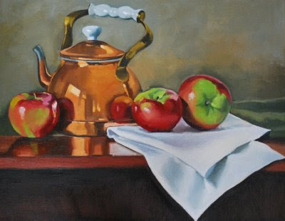 Ann Grimaldi's Painting Journal: Still Life with Copper Kettle