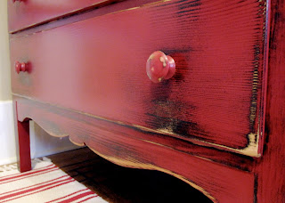 sweet tree furniture: apple red rustic lowboy