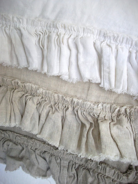 Full Bloom Cottage: New Vintage Washed Linen Ruffles....