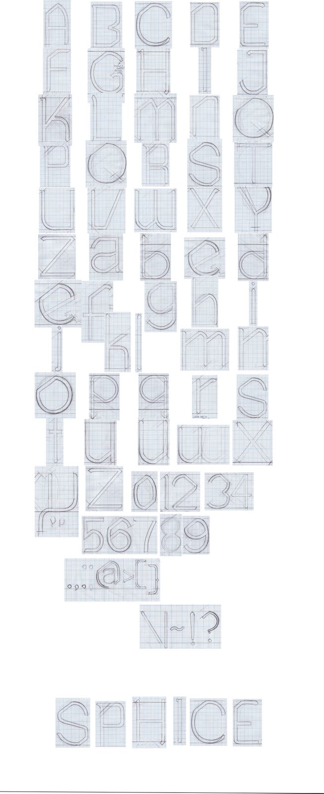 Splice | hybrid font: Splice: Hybrid font (sketched A-Z, numbers and ...