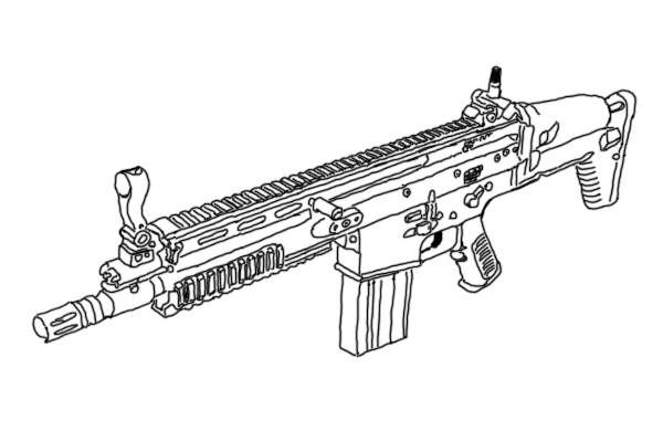 Scar-H Drawing Fn Masterchieffox Lineart Skins Waffen Pistola Swat ...