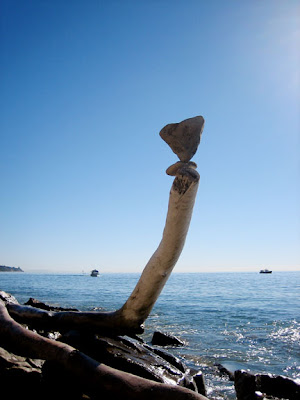 Rock Balance Blog: heart shaped rock on tree