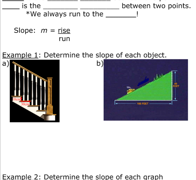 Grade 9 Applied Math: Slope