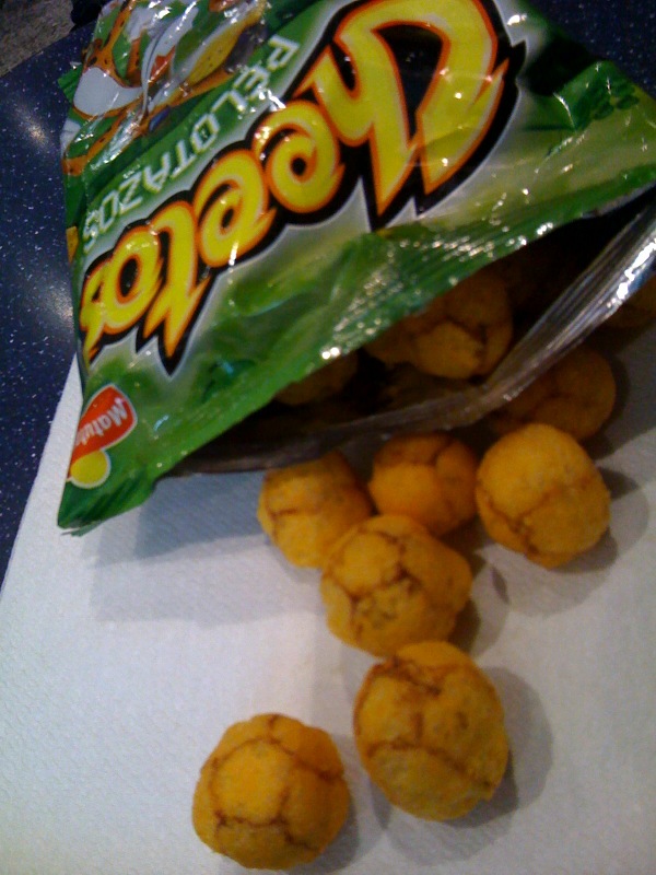 J And J Eat Their Way Around The World: Soccer Ball Cheetos (Madrid, Spain)