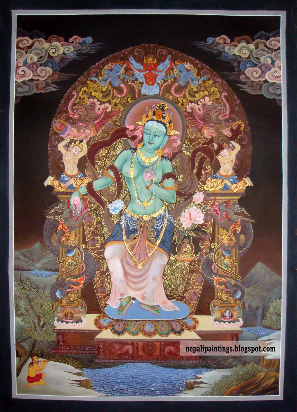 Thangka: Green Tara Details