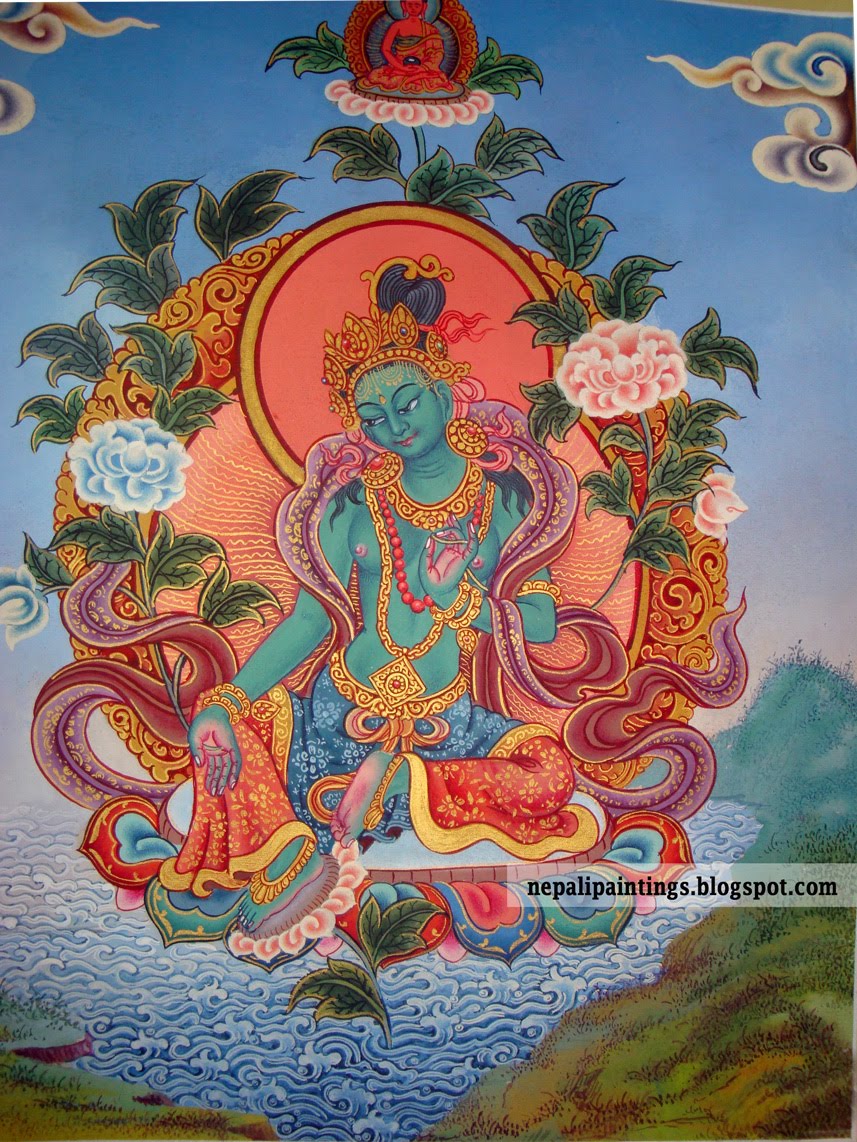 Thangka: Green Tara Thangka VIII
