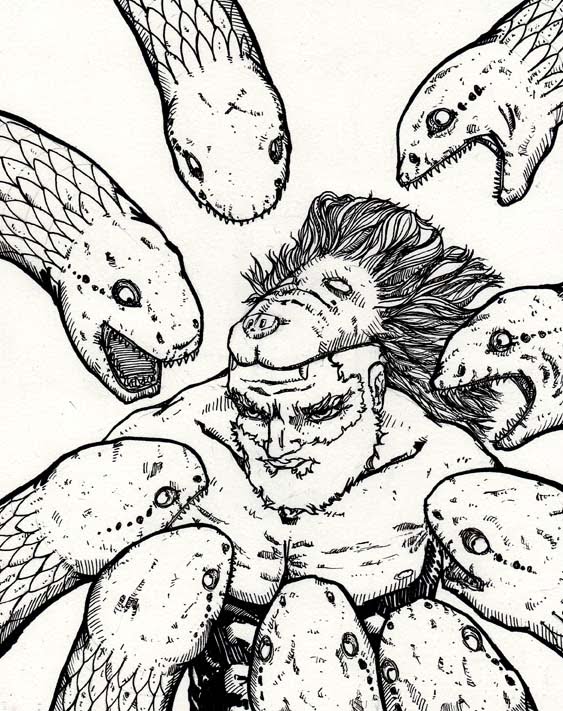 Rolfe Art: 384 Hercules vs the 9 Headed Hydra